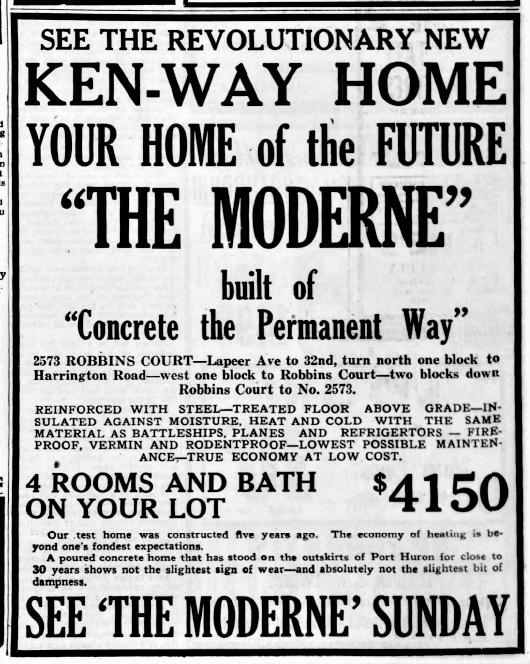 Ken-Way prefabricated concrete homes of Port Huron, Michigan | Port ...